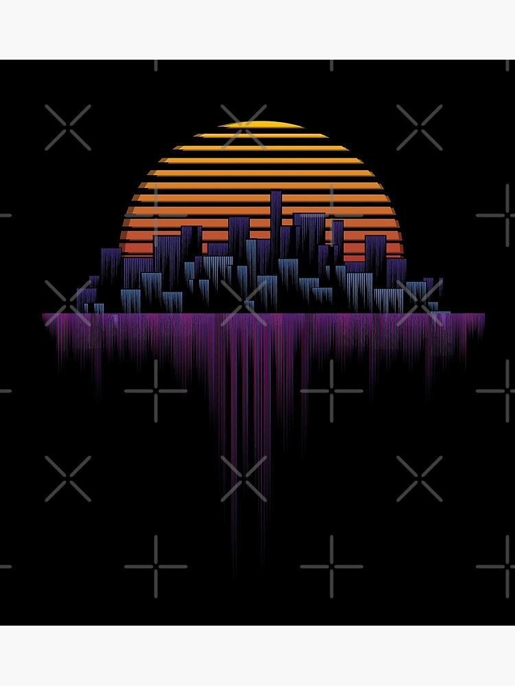 "Retrowave City Soundwave" Poster by ghost888 | Redbubble