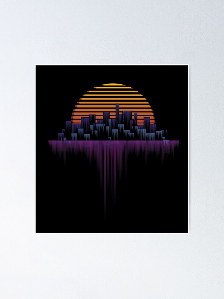 "Retrowave City Soundwave" Poster by ghost888 | Redbubble