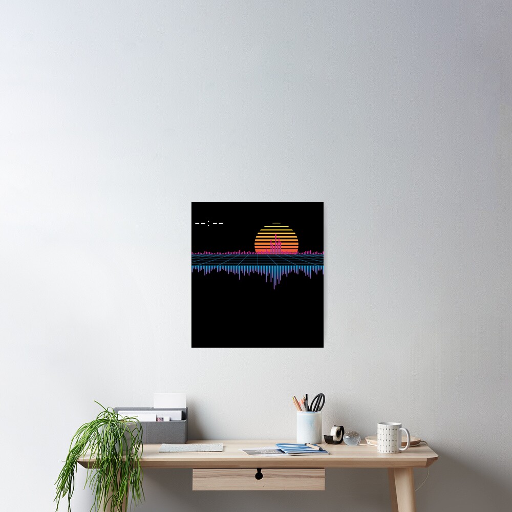 "Sunset Retrowave City Soundwave" Poster for Sale by ghost888 | Redbubble