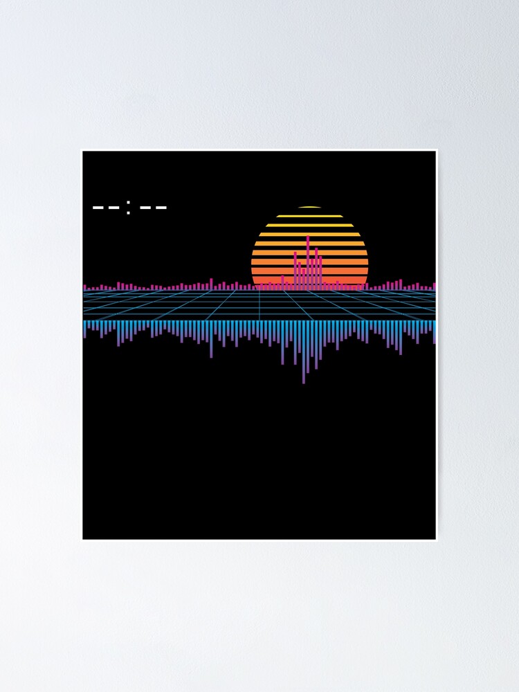 "Sunset Retrowave City Soundwave" Poster for Sale by ghost888 | Redbubble