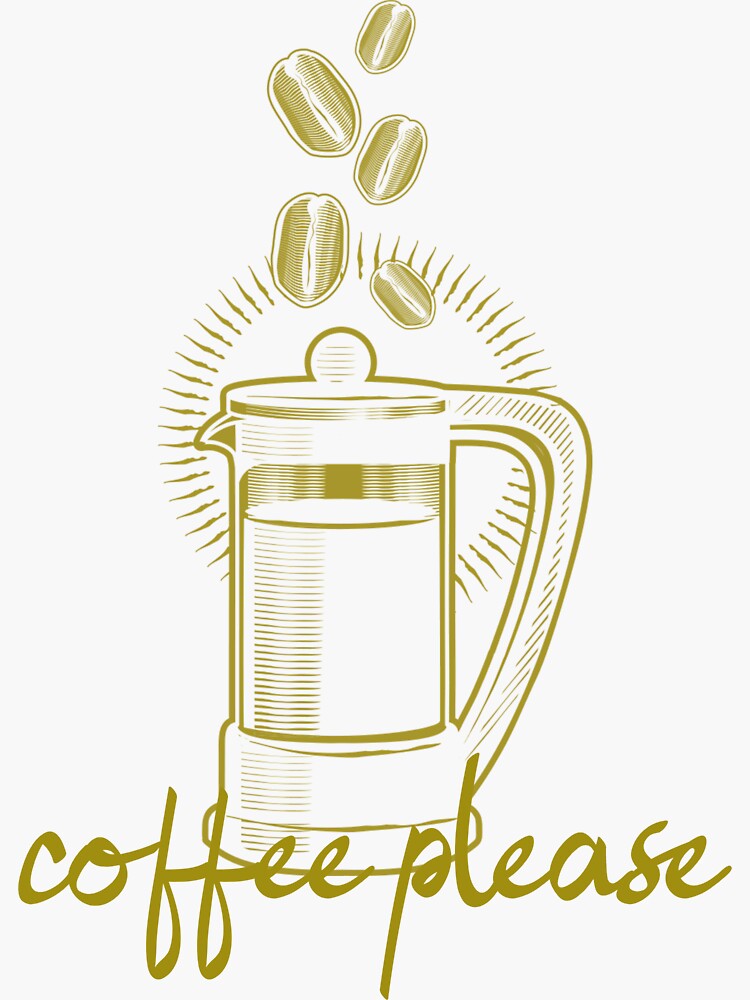 "Coffee please" Sticker by Agentlouis | Redbubble