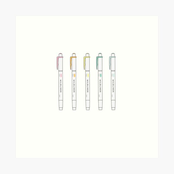 "Fluorescent Mildliner Sticker Pack" Art Print by nymphart | Redbubble