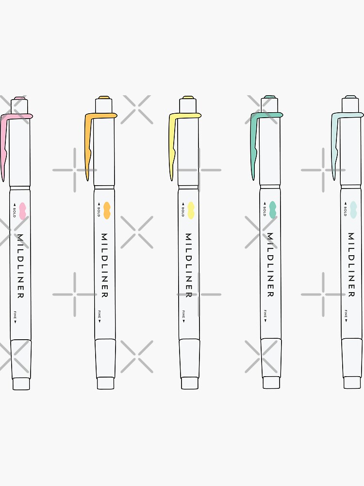 "Fluorescent Mildliner Sticker Pack" Sticker by nymphart | Redbubble