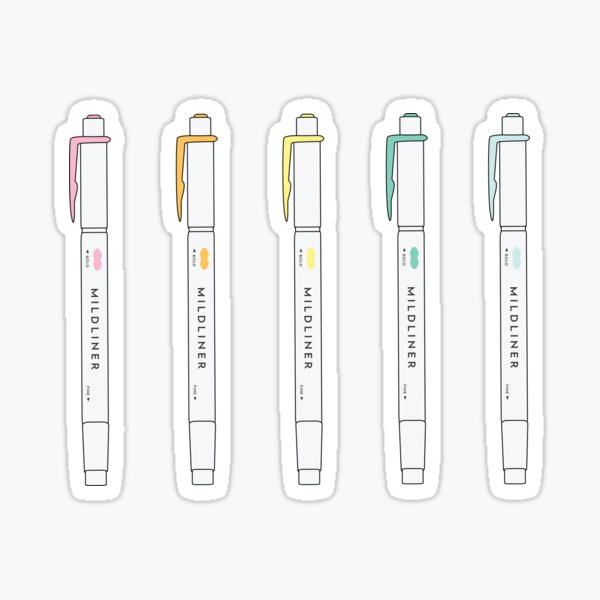 "Fluorescent Mildliner Sticker Pack" Sticker by nymphart | Redbubble