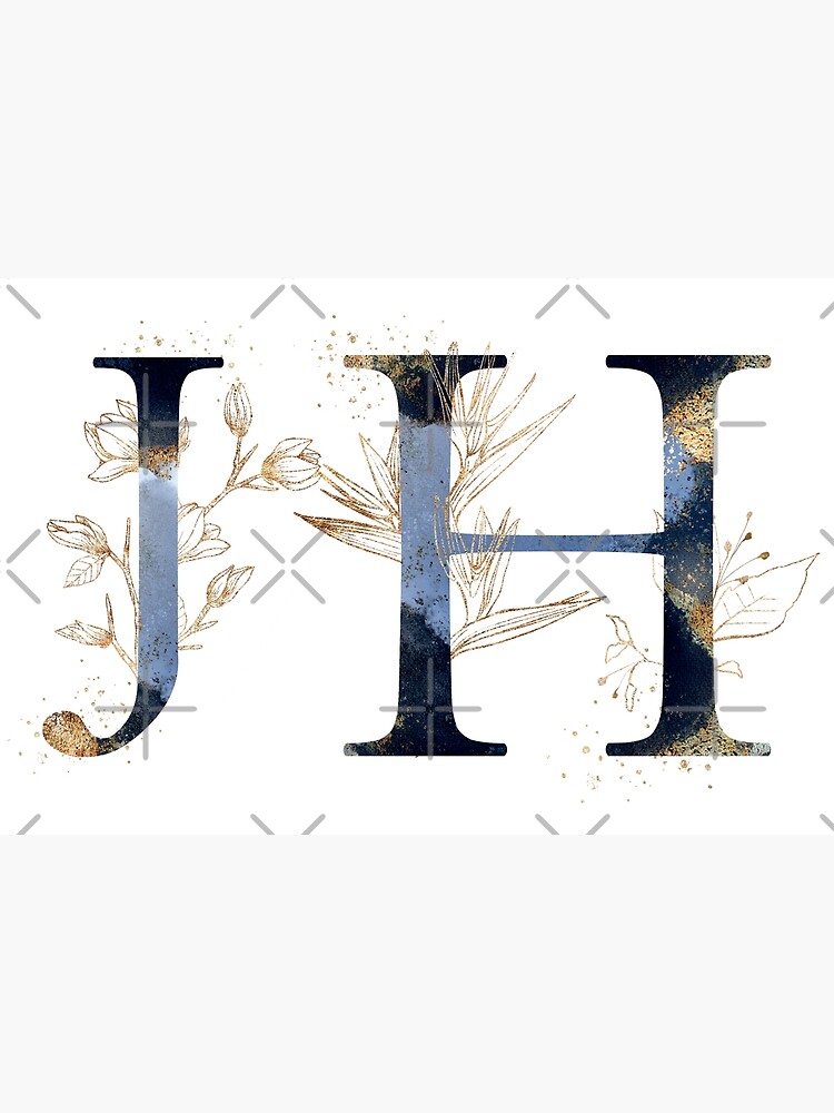 "Floral Initials JH, Monogrammed" Canvas Print for Sale by PinkLotusArt ...