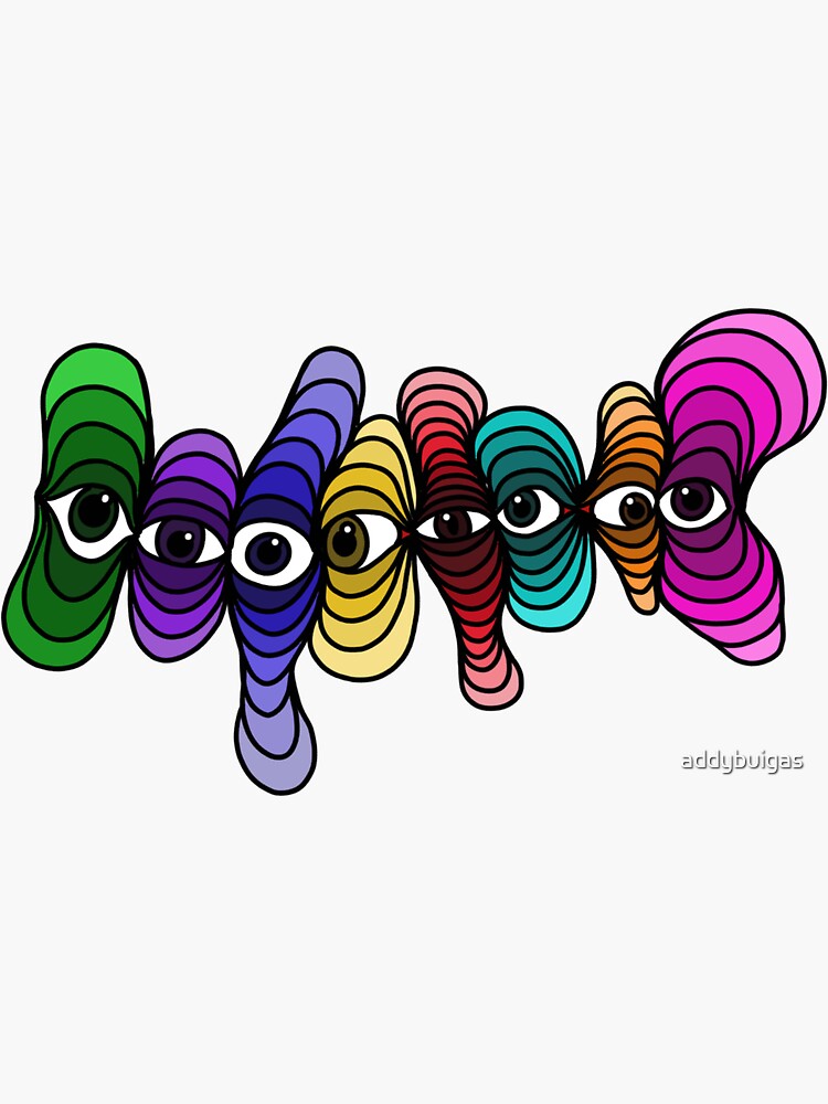 "Trippy Eyes" Sticker by addybuigas | Redbubble