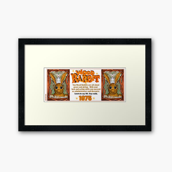 "1975 2035 Chinese zodiac born in year of wood rabbit " Framed Art ...