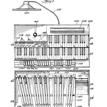 "Hammond B3 Organ Patent Drawing" Journal for Sale by Designs by Kool ...