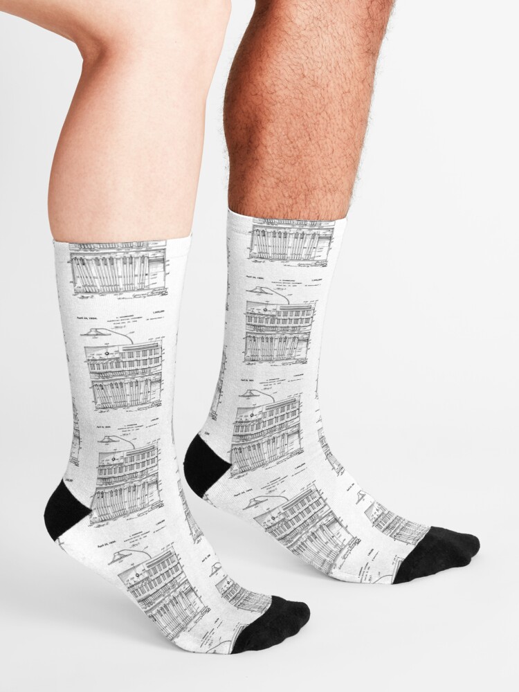 "Hammond B3 Organ Patent Drawing" Socks by Framerkat | Redbubble
