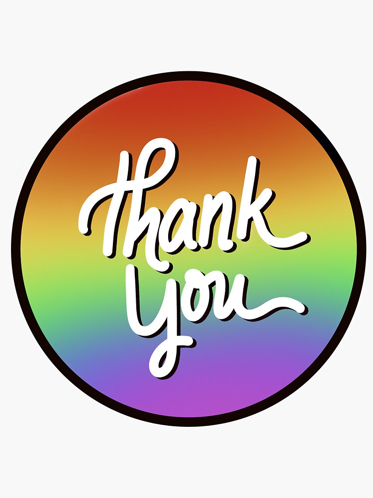 "Thank you (rainbow)" Sticker by AllynTH | Redbubble