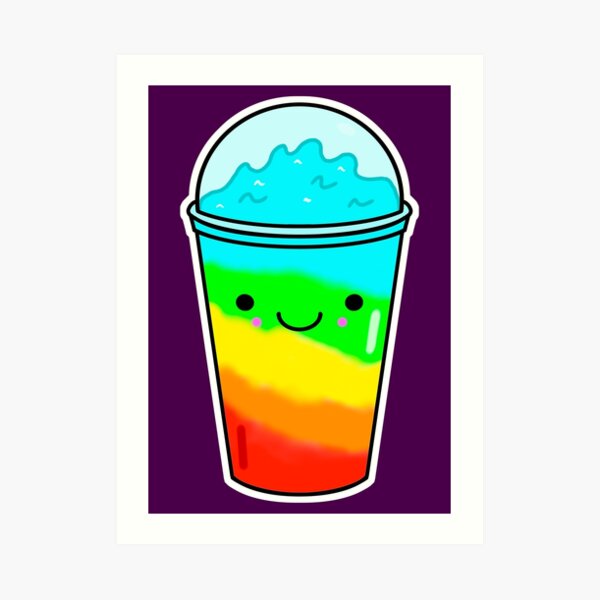 "Kawaii Multicoloured Slushie" Art Print for Sale by thedoodlepip ...