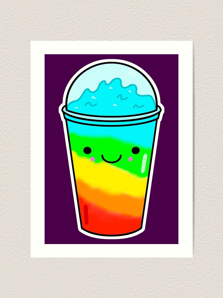"Kawaii Multicoloured Slushie" Art Print for Sale by thedoodlepip ...