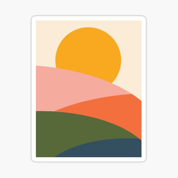 "Abstract Sunrise" Sticker by Luminadesign | Redbubble