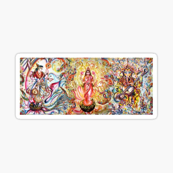 "Lakshmi - Ganesha - Saraswati " Sticker for Sale by hlmalik | Redbubble