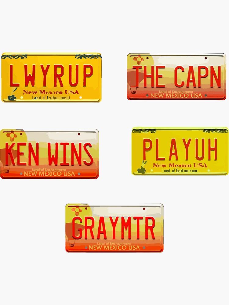 "Breaking Bad License Plate Pack" Sticker for Sale by emilyaa1323 ...