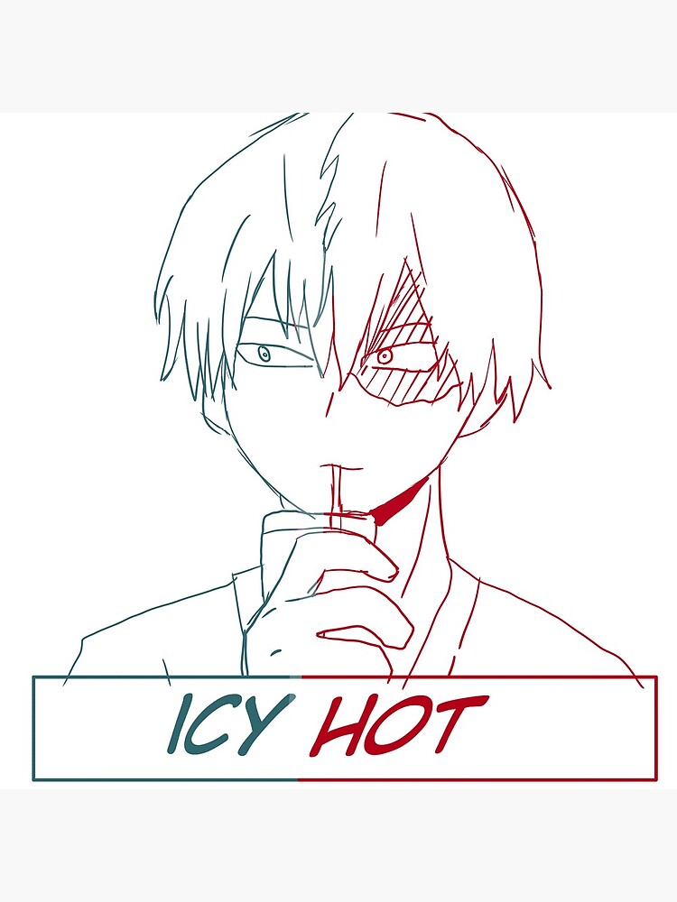 "shoto todoroki icy hot sticker" Art Print by pazza44 | Redbubble