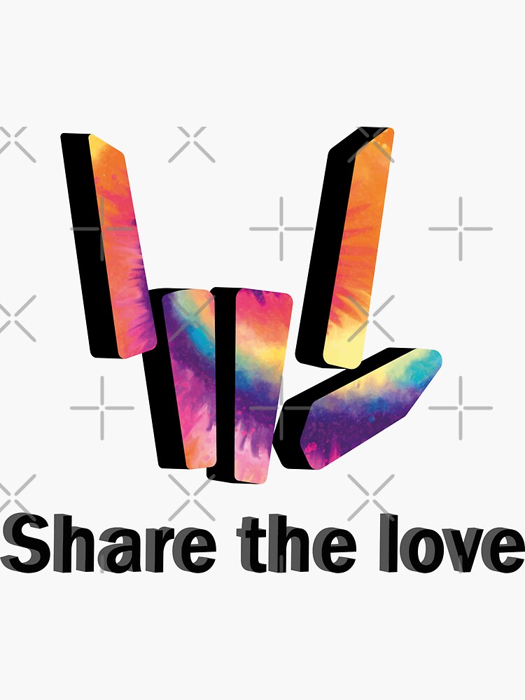 "Share the Love 3D Tie Dye Watercolor Trending Style" Sticker for Sale ...