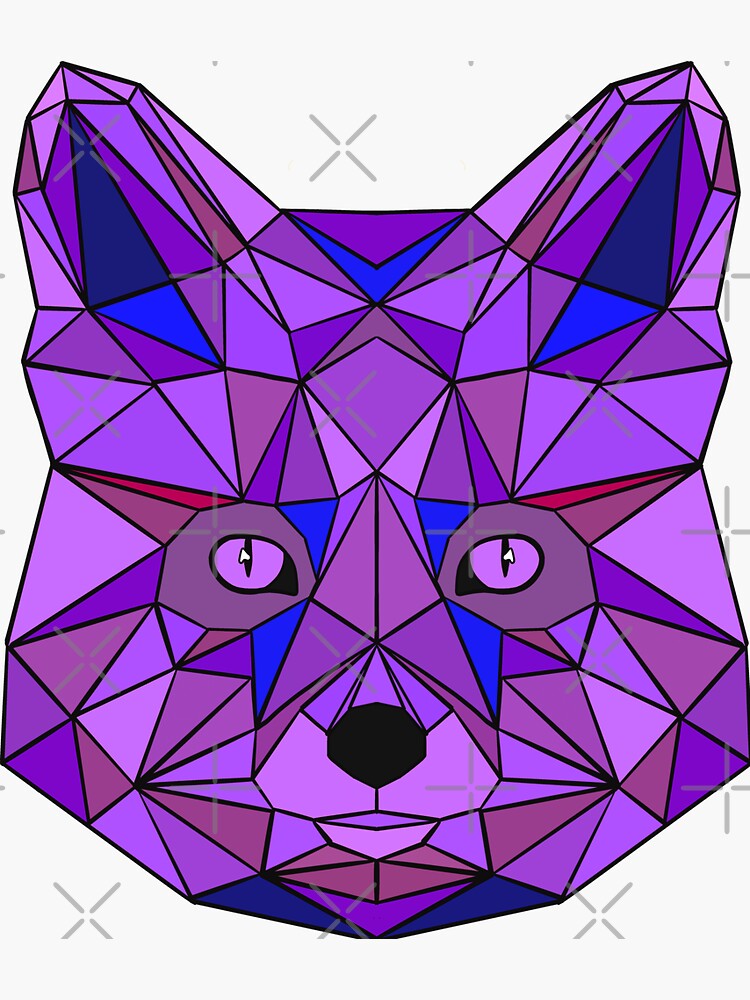 "Geometric Fox - Purple" Sticker for Sale by Geometricshow | Redbubble