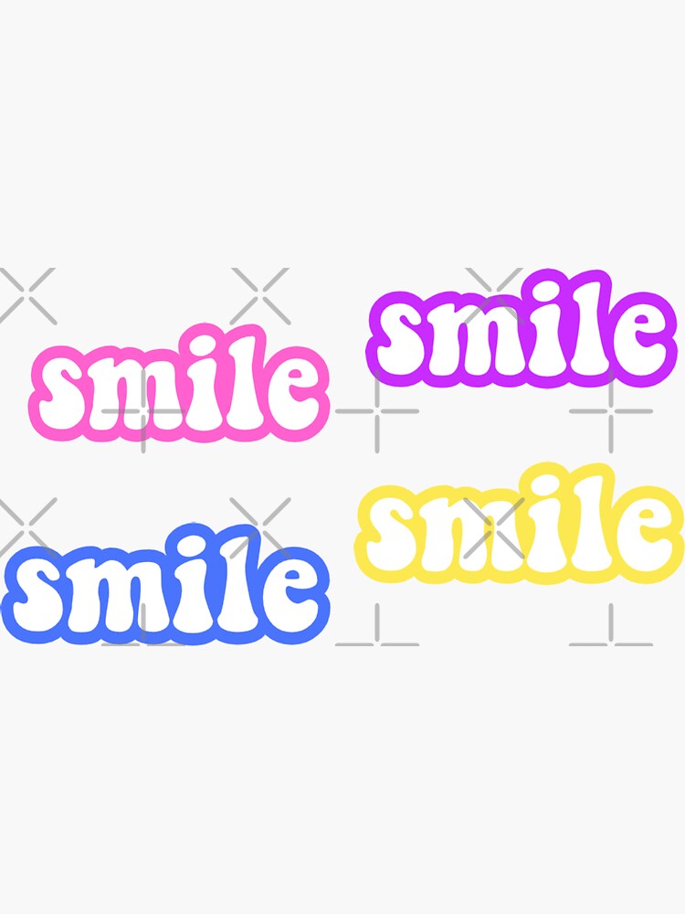 "4pc pastel smile sticker pack" Sticker for Sale by talynmanley | Redbubble