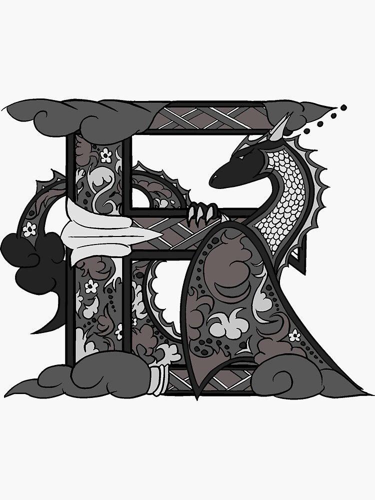 "Dragon Letter E" Sticker by NightfuryGirl20 | Redbubble