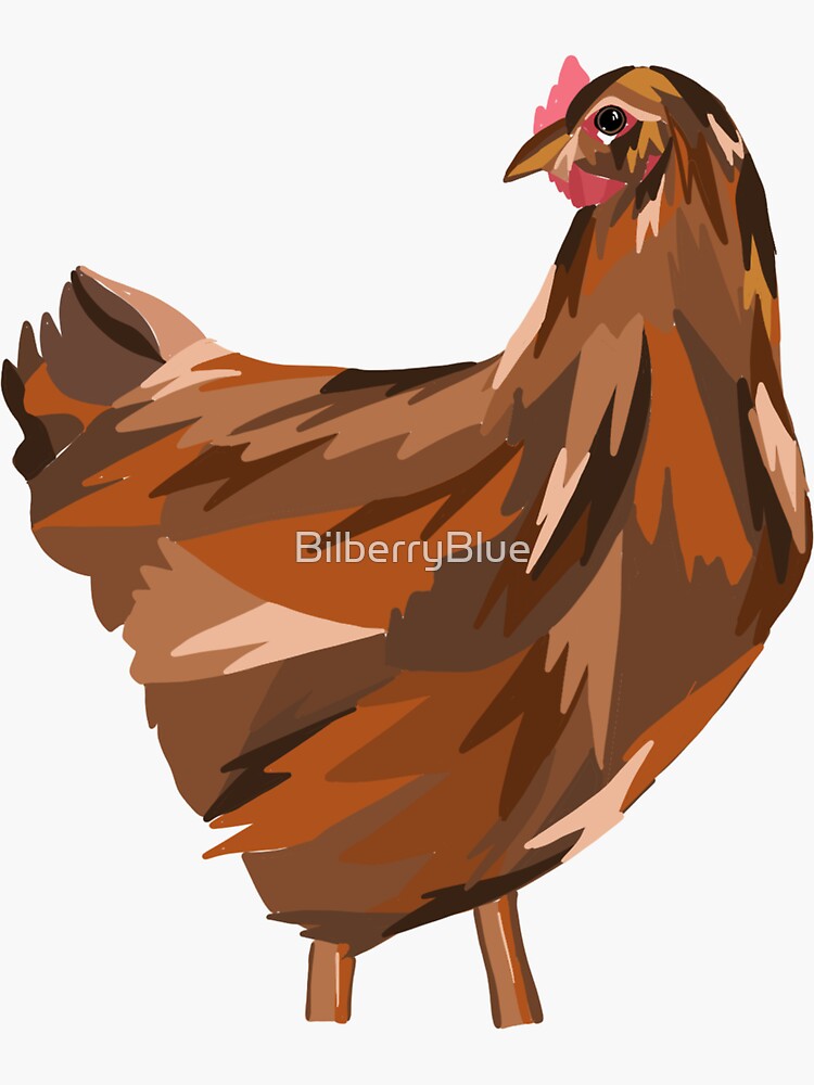 "Chicken" Sticker for Sale by BilberryBlue | Redbubble