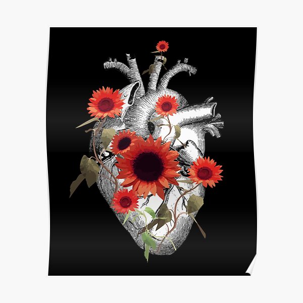 "Blood Spring Heart flower, heart red blood sunflowers,vintage ...