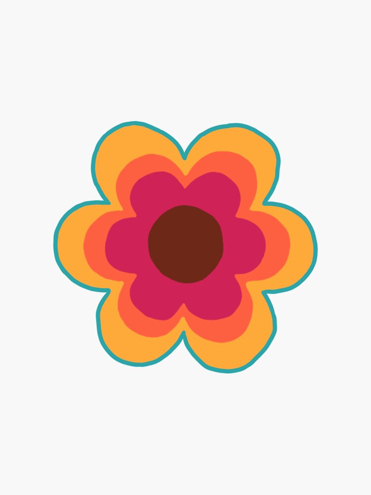 "Retro Flower" Sticker for Sale by magiCath394 | Redbubble