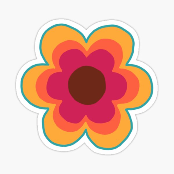 "Retro Flower" Sticker for Sale by magiCath394 | Redbubble