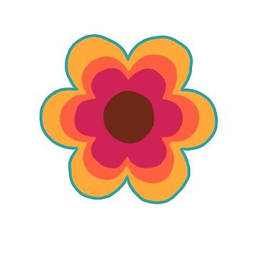 "Retro Flower" Sticker for Sale by magiCath394 | Redbubble