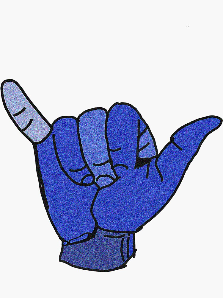 "Holographic surfer hand" Sticker for Sale by elizaasutton | Redbubble