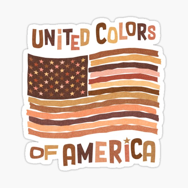 "US flag in the skin colors of all ethnicities. Anti-racism poster ...