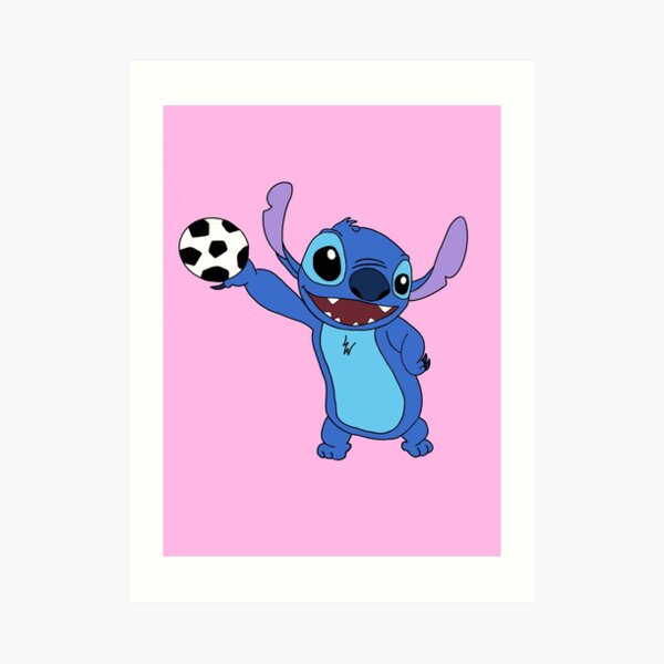 "Stitch With a Soccer Ball" Art Print by hah06 | Redbubble