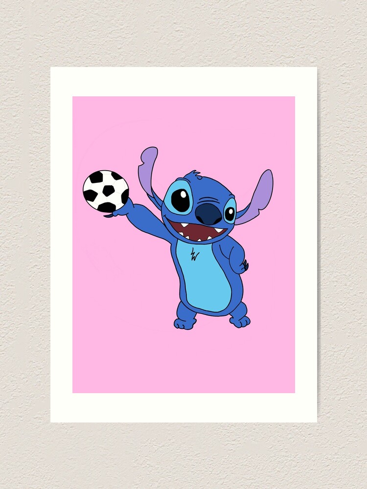 "Stitch With a Soccer Ball" Art Print by hah06 | Redbubble