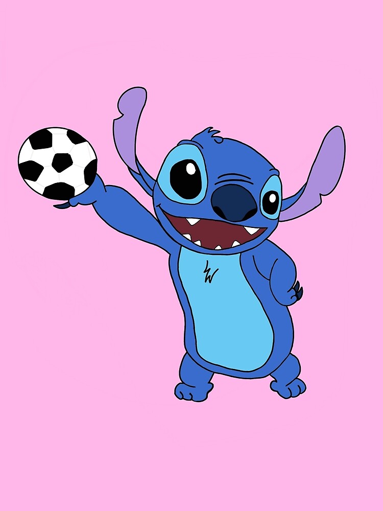 "Stitch With a Soccer Ball" Art Print by hah06 | Redbubble