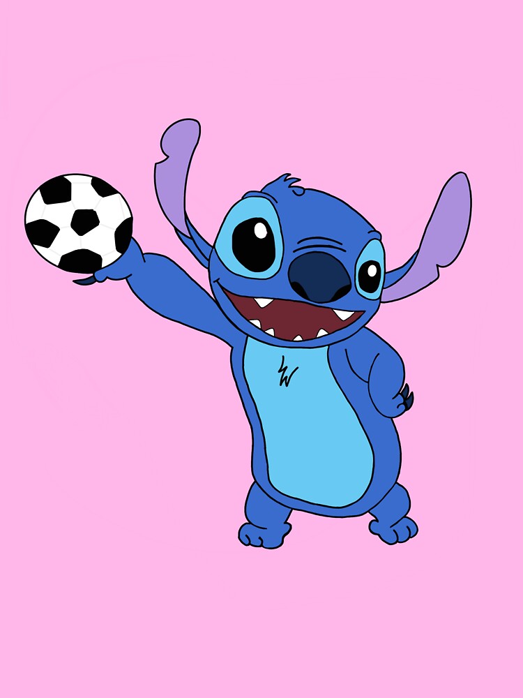 "Stitch With a Soccer Ball" Sticker for Sale by hah06 | Redbubble