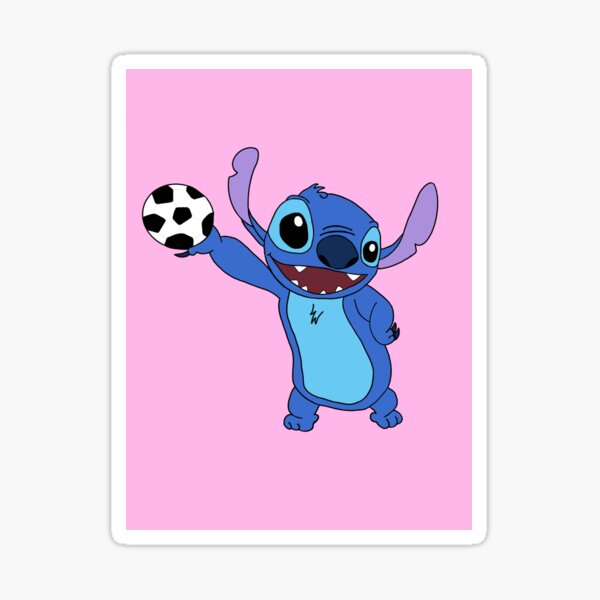 "Stitch With a Soccer Ball" Sticker for Sale by hah06 | Redbubble
