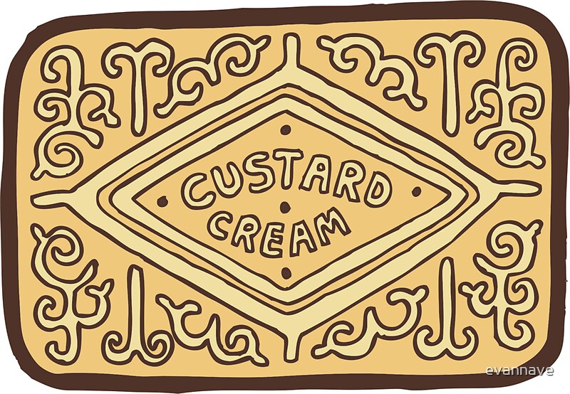 "Custard Cream British Biscuit" Stickers by evannave | Redbubble