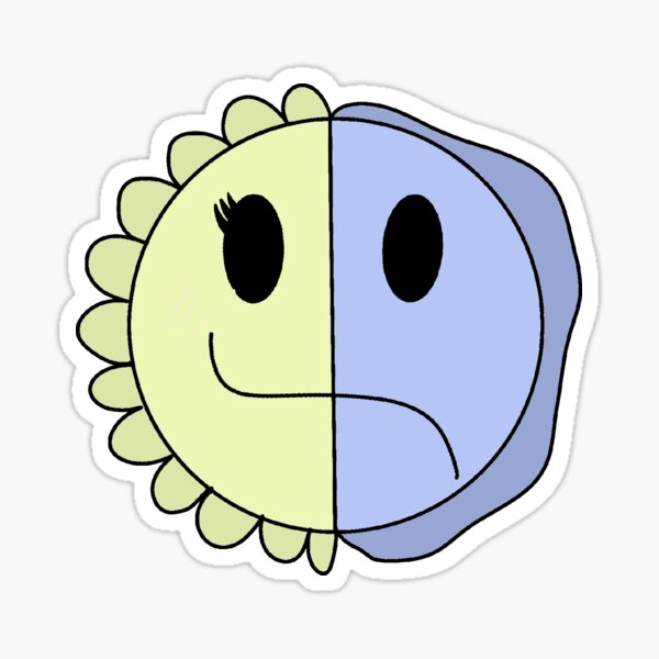 "Happy sad" Sticker by payton-salt | Redbubble