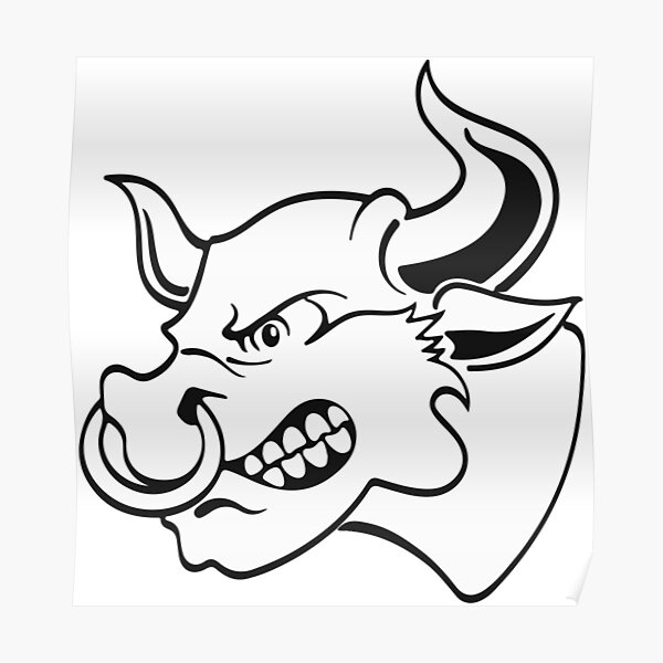 "angry bull head" Poster for Sale by Radouaneelk | Redbubble