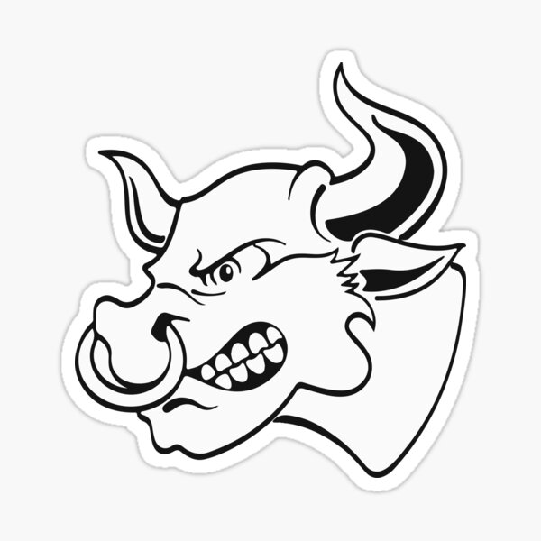 "angry bull head" Sticker for Sale by Radouaneelk | Redbubble