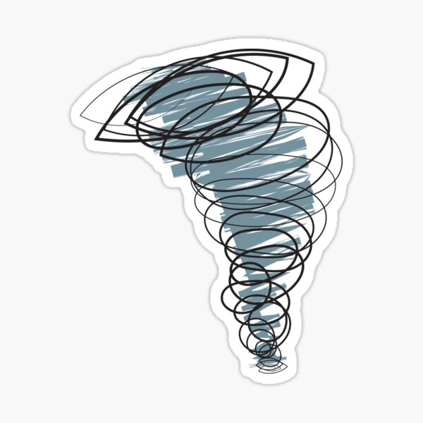 "Tornado Hunters Storm Chaser Hurricane Hand Drawn Twister" Sticker by ...