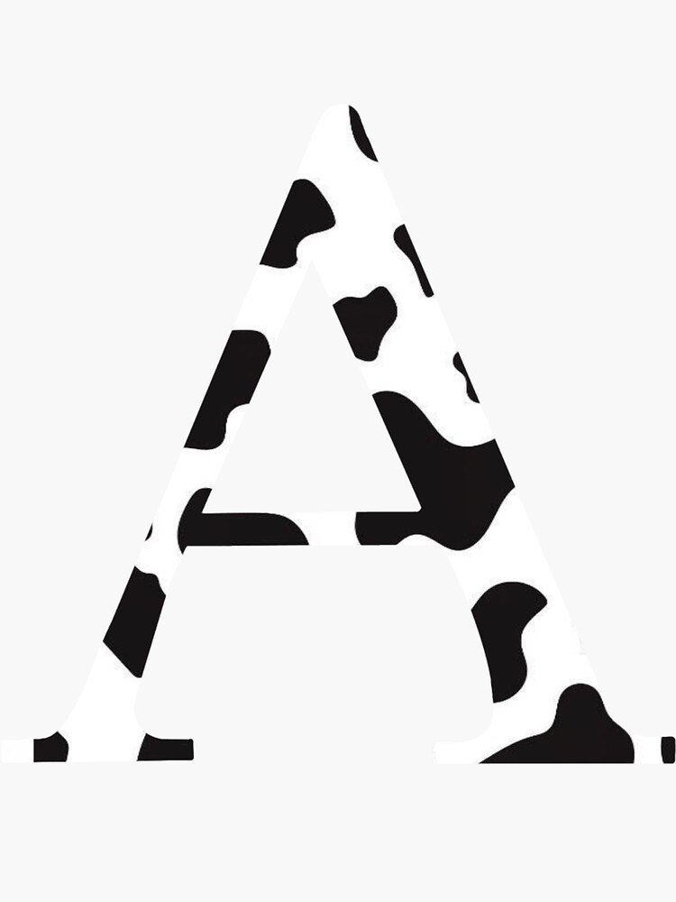 "Alpha/A - Cow Print " Sticker for Sale by bridgegreer | Redbubble