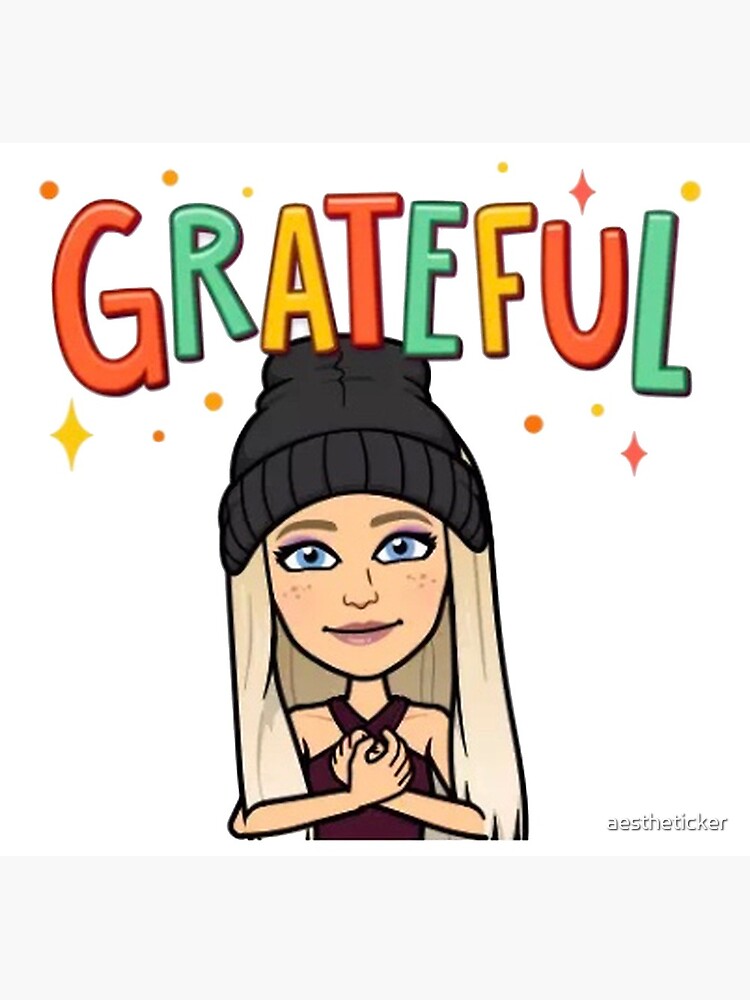 "Grateful blonde bitmoji girl" Art Print by aestheticker | Redbubble