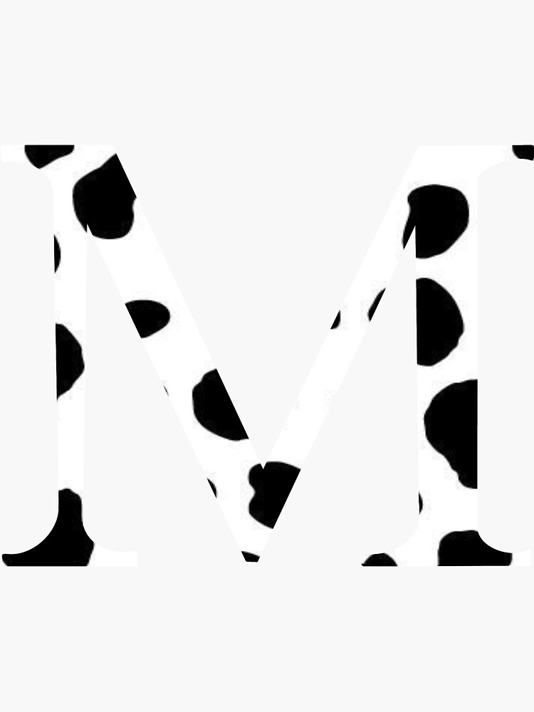 "Mu/Letter M- Cow Print " Sticker by bridgegreer | Redbubble
