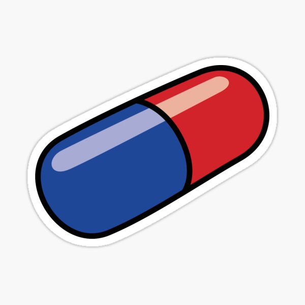 "The Red & Blue Pill" Sticker for Sale by haroldrensoli | Redbubble
