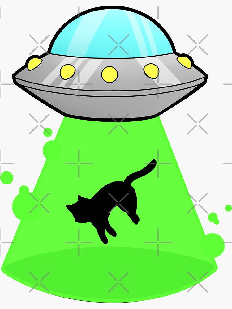 "Cat Alien Abduction" Sticker by printondemand13 | Redbubble