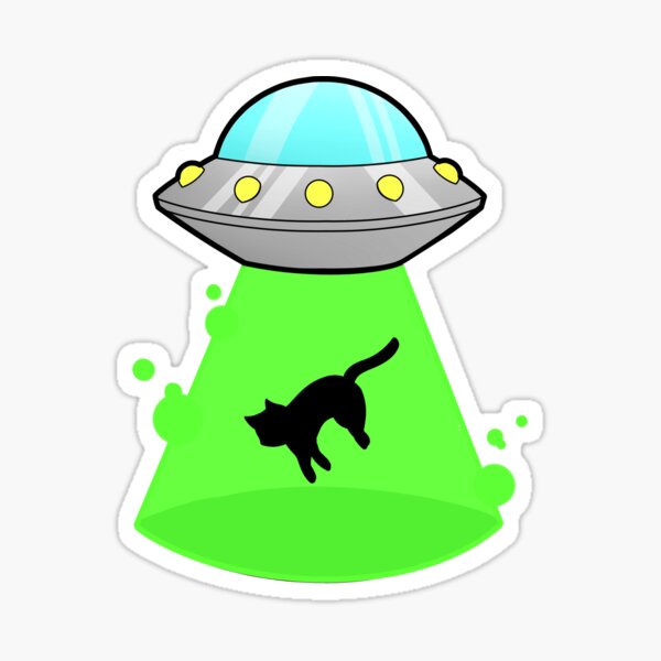 "Cat Alien Abduction" Sticker by printondemand13 | Redbubble