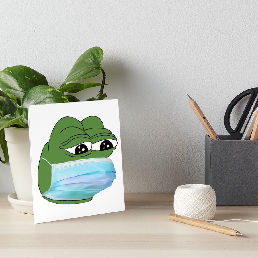 "Sad Pepe The Frog with a Mask" Art Board Print for Sale by Jkoos ...