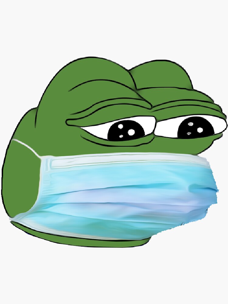 "Sad Pepe The Frog with a Mask" Sticker by Jkoos | Redbubble