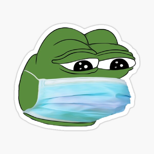 "Sad Pepe The Frog with a Mask" Sticker by Jkoos | Redbubble